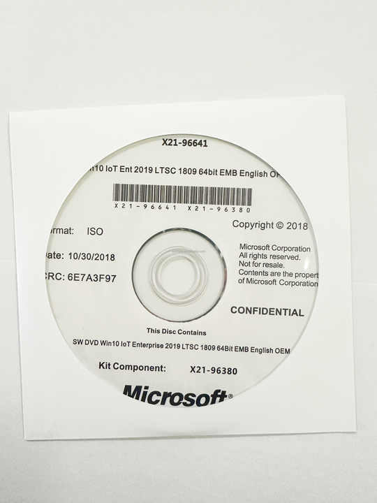 Win10 IoT 2019 LTSC High End OEM COA Key Sticker DVD Package Lifetime ...