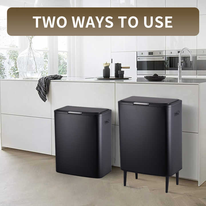 Custom 60L Black Color Dustbin Rubbish Large Capacity Trash Can Kitchen ...