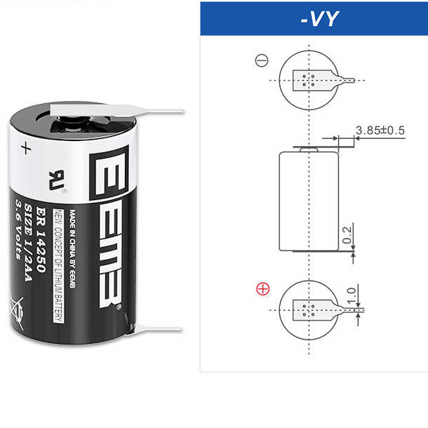 EEMB ER14250 Battery - 3.6V, 1200mah, 10-Year Shelf Life