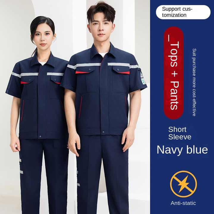 Summer Anti-Static Workwear Men and Women Petrochemical Gas Station ...