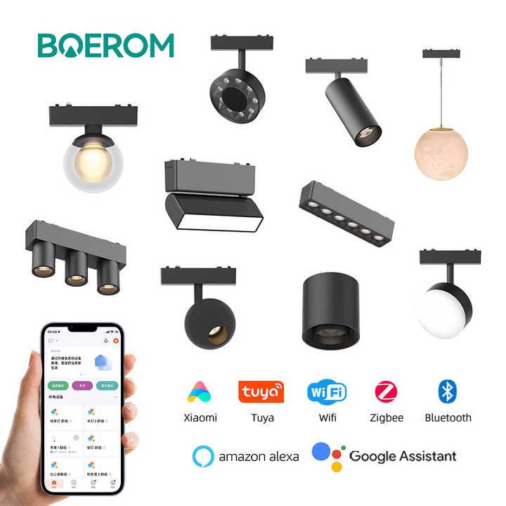 Smart Dimming Magnetic Track Light Rail WIFI Bluetooth Tuya