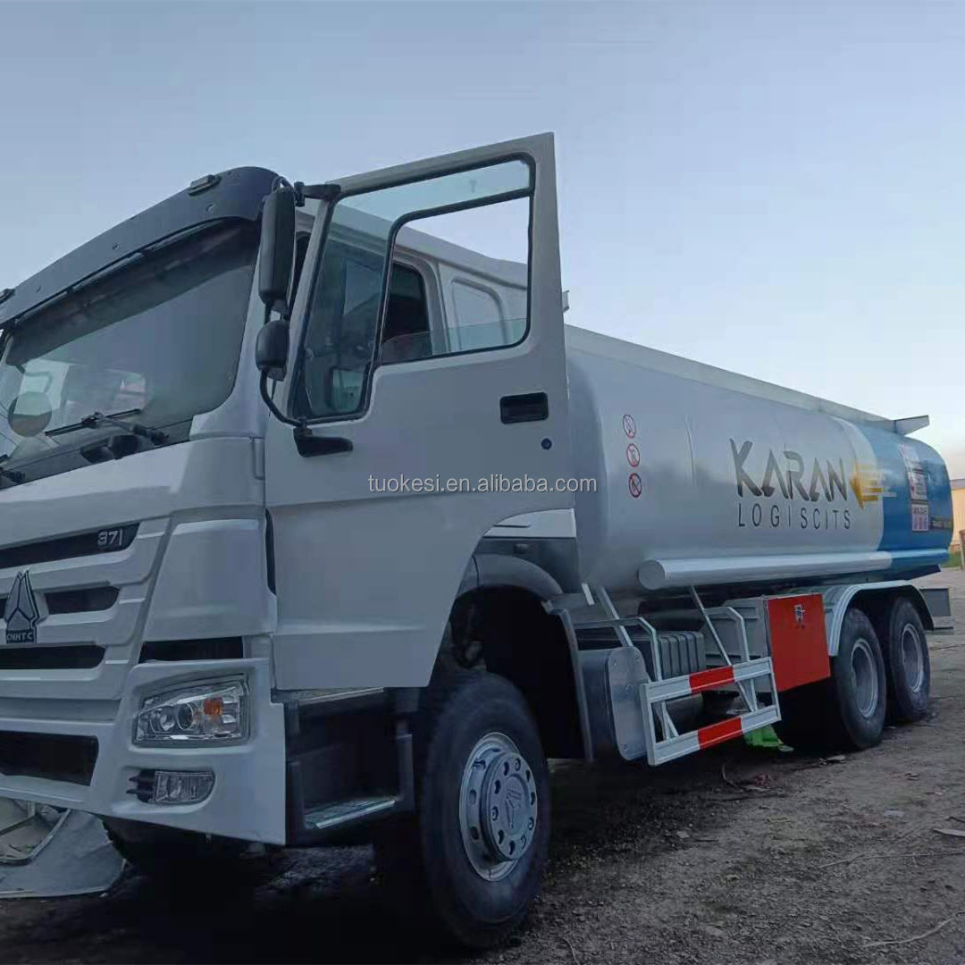 Used Sinotruk Howo 6x4 Oil Tanker Two Cabin Tanker Truck Fuel Transport ...
