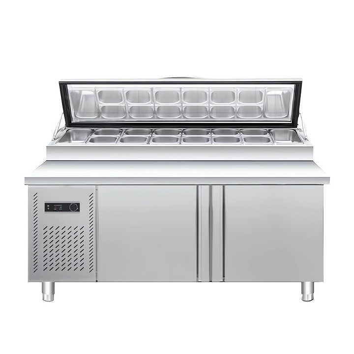 Commercial Adjustable Single-Temperature Prep Table for Bakery ...
