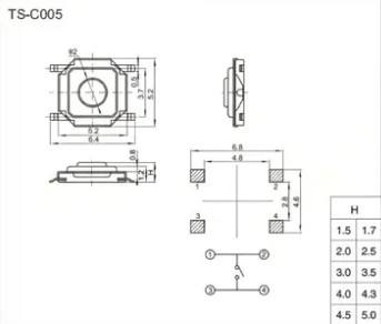 SMD 5.2X5.2MM Tactile Tact Push Button Micro Switch Momentary| Alibaba.com
