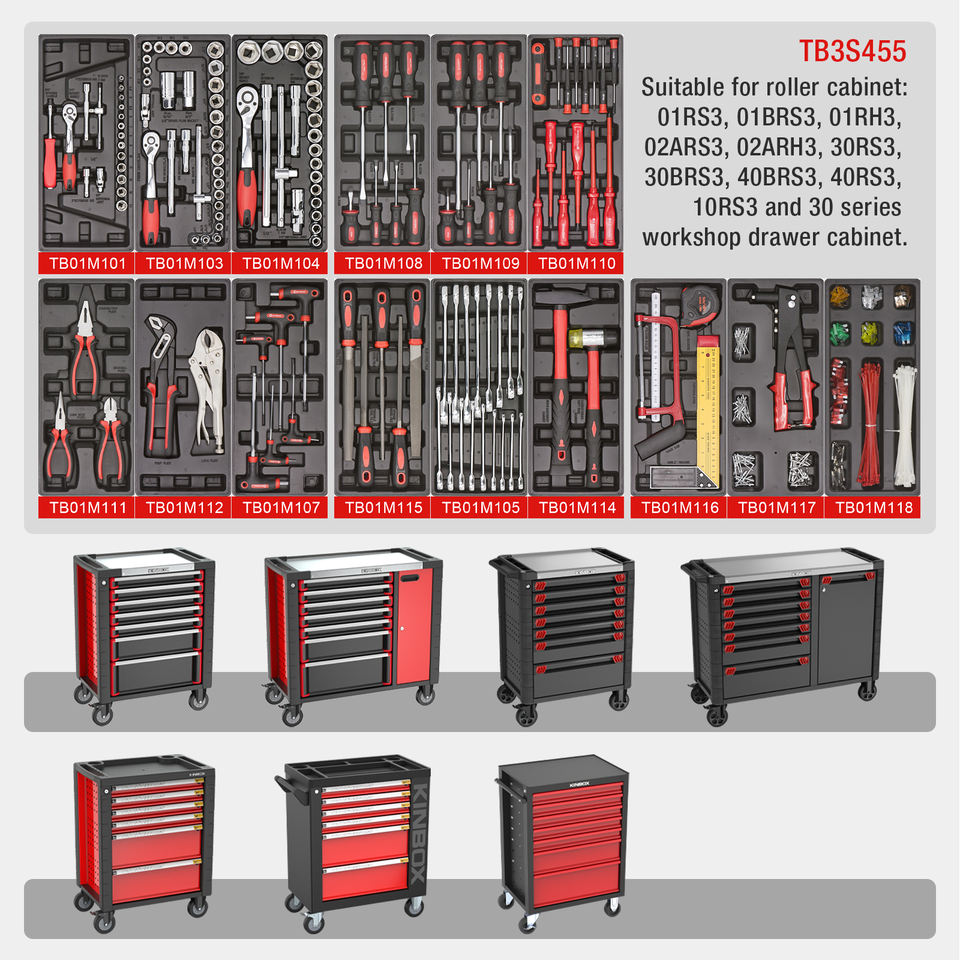 Kinbox 445 Pieces BMC Tray - Durable Professional Tool Cart