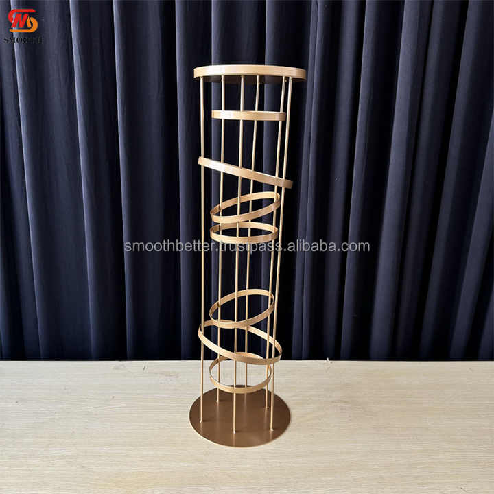 SMOOTH Unique Round Ring Metal Flower Stand Table Centerpiece Gold ...