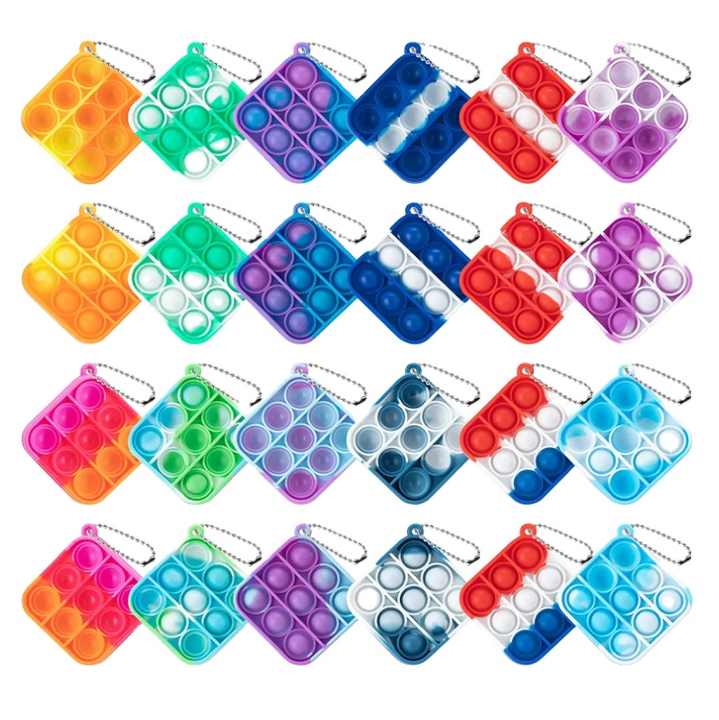 Fidget Toys Silicone Push Bubble Mini Popper Toy Key Chain For Children ...
