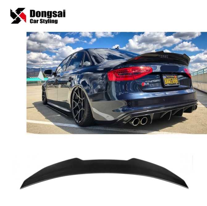 PSM Style Dry Carbon Fiber Boot Spoiler for Audi A4 B8