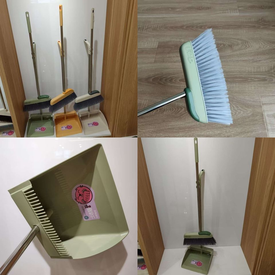 Modern Design Colorful Plastic Broom and Dustpan Set with Non-slip ...