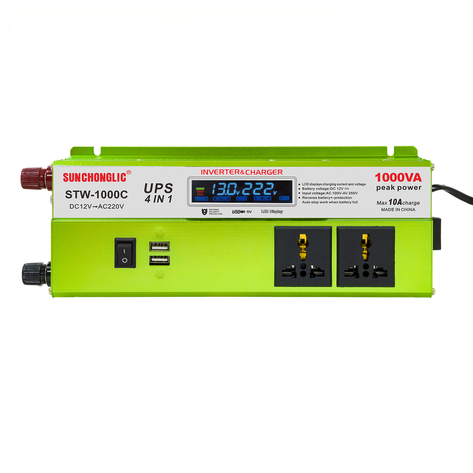 Hot Selling 4 in 1 DC 12V 1000W UPS Charging Inverter New Single Output ...