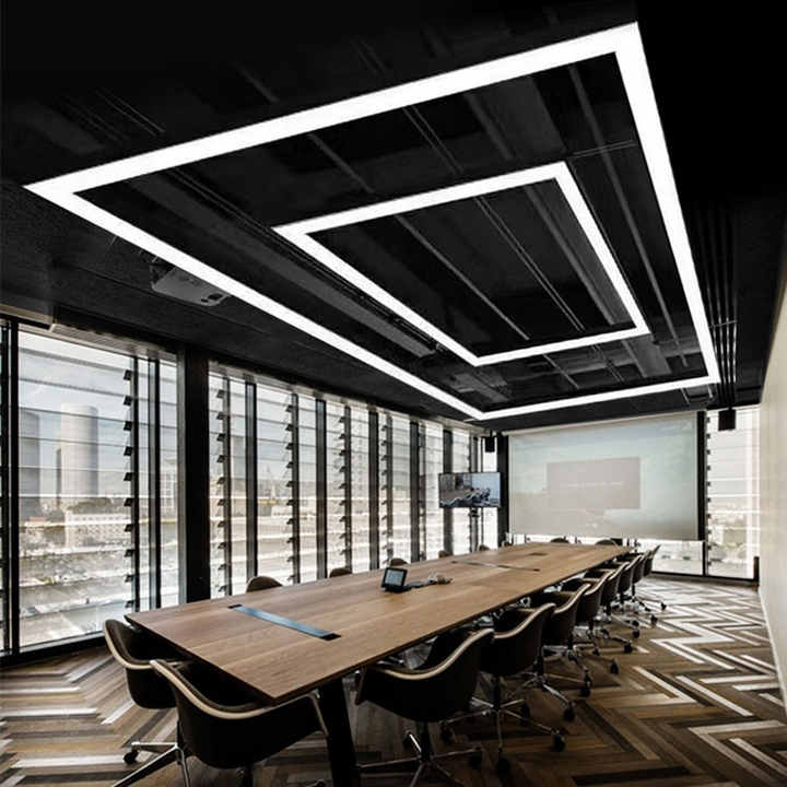 Office Aluminum Profile Rectangular Pendant Light 1.2m LED Long Hanging ...