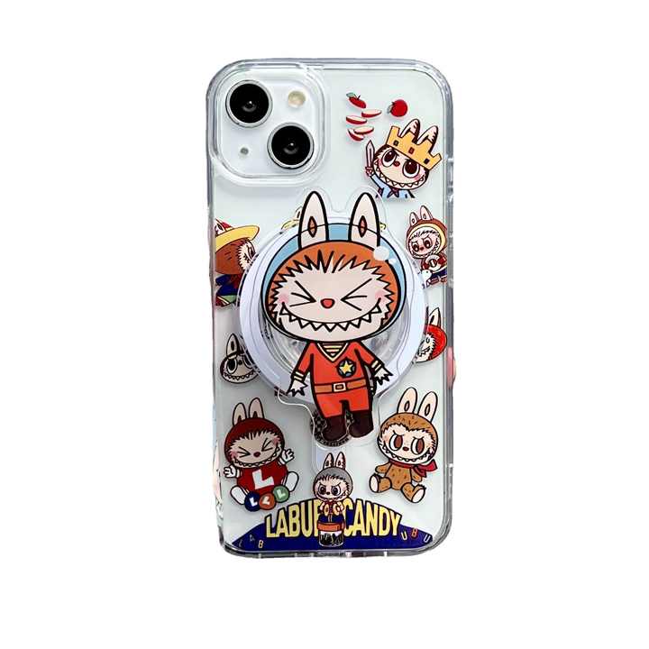 Cartoon Cute LABUBU Magnetic Charging Bracket Clear Shockproof ...