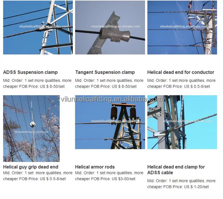 ADSS Drop Cable Dead End Neoprene Dipped Latex Coated Tension Clamp ...