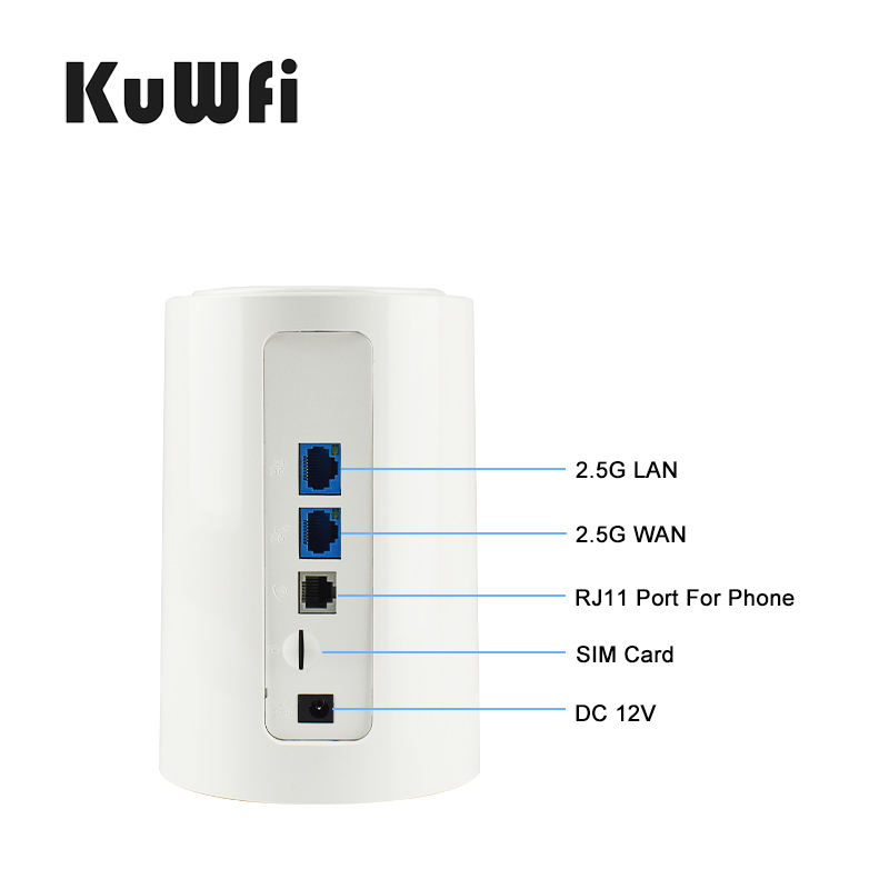 Stock KuWFi RJ11 Port 5g Cpe Wireless Router 128users Dual Band Indoor ...