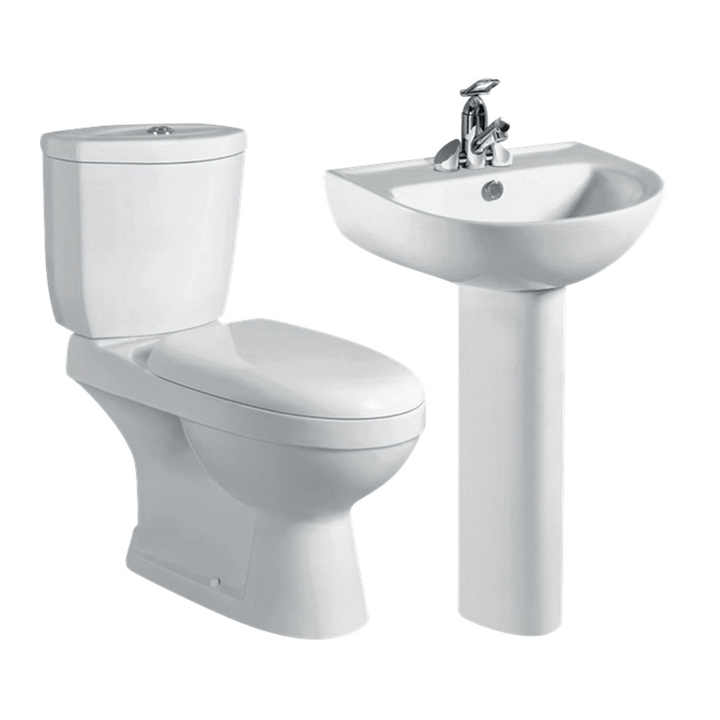 Economic Price Sanitary Ware - Ceramic WC Toilet with Wash Basin