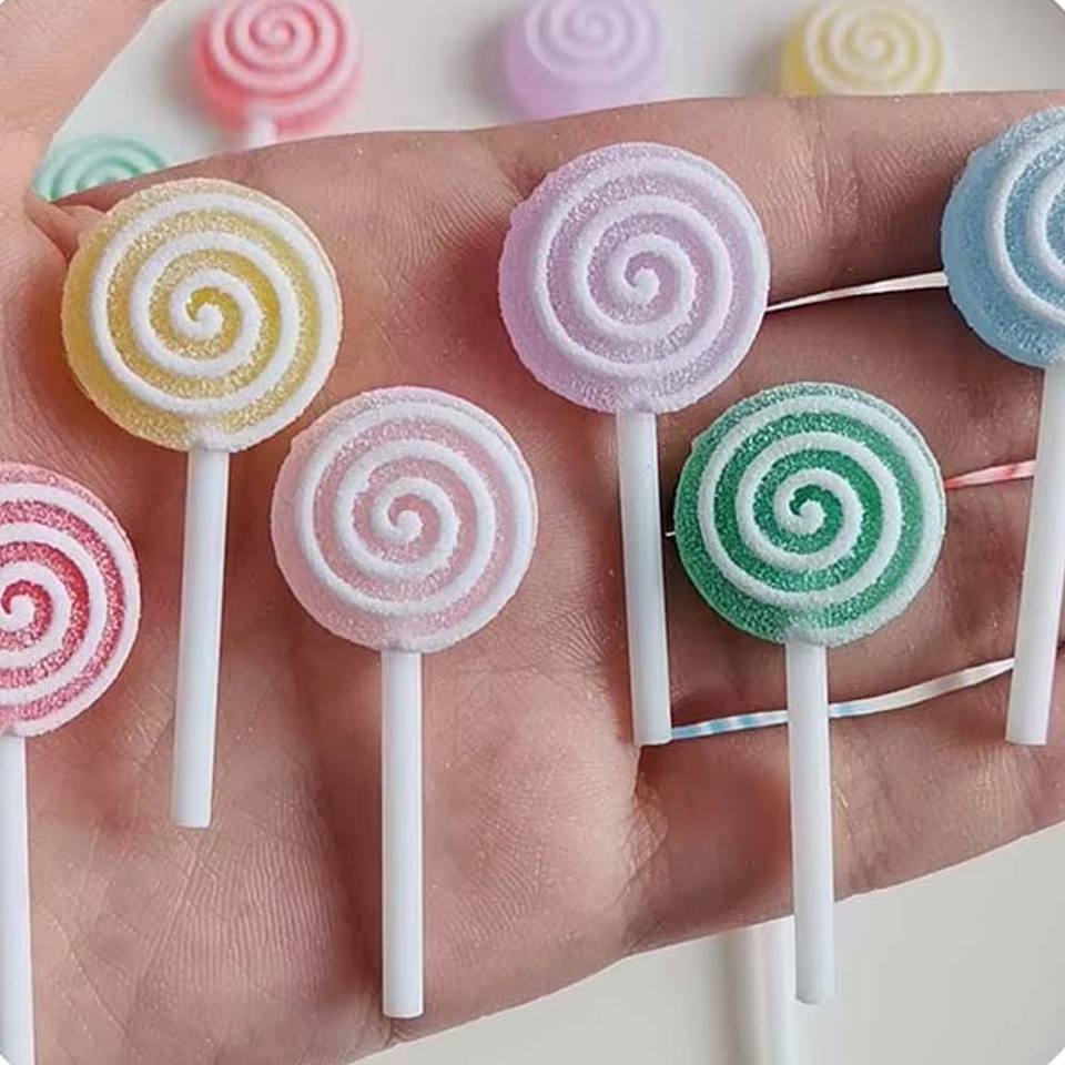100pcs Resin Cute Candy Lollipop Flat Back Cabochon Scrapbooking for ...