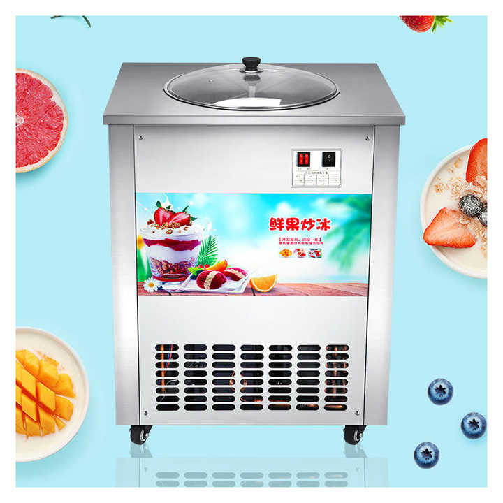 Ice Frying Machine Commercial Single Pot Yogurt Fruit Juice Fried Ice ...