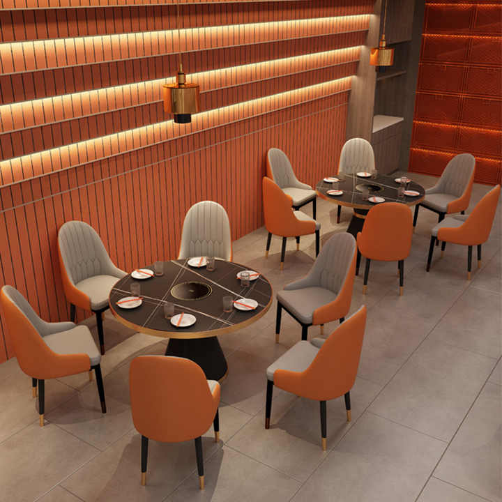 GEDO Luxury Deck Sofa Booth Restaurant Barbecue Shop Table Chair ...