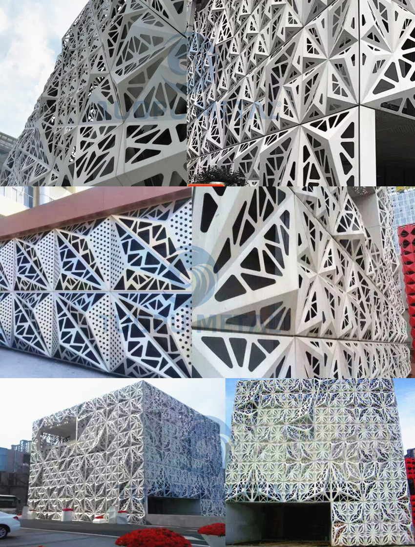 Outdoor Facade System - 3D Punching Wall Aluminum Cladding