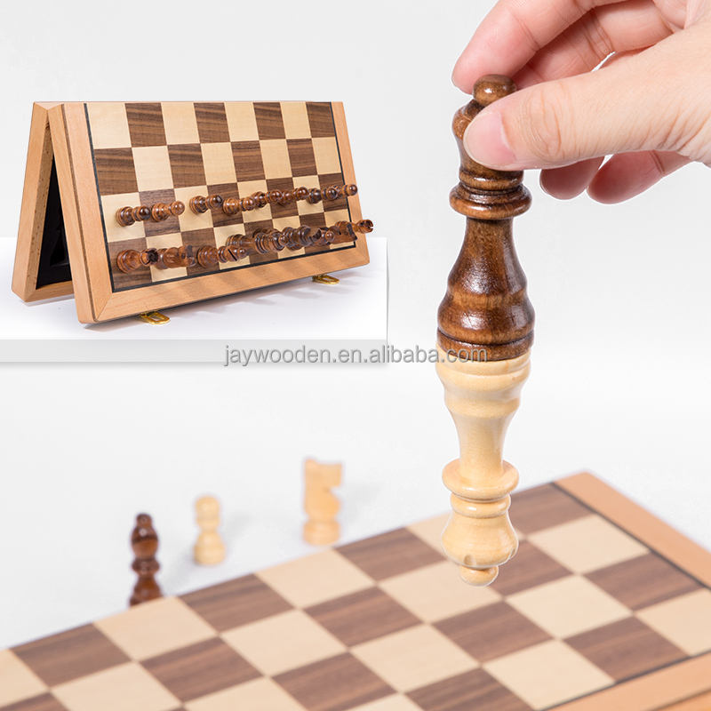 Beech Magnetic Chess Board Set for Adults & Kids Wooden Folding ...