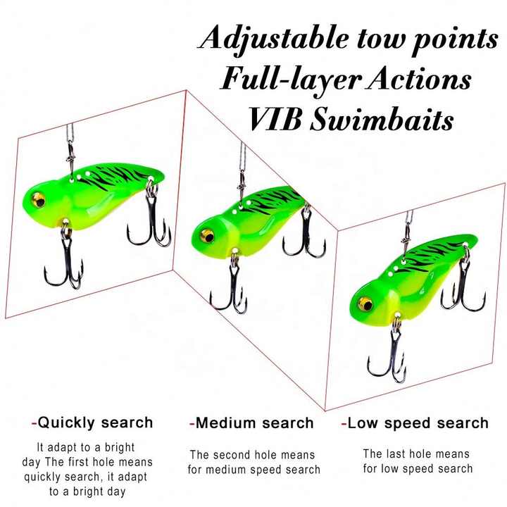 Vibration Sinking VIB Metal Lure 5g 8g 105g 20g Artificial Sinking VIB Fishing Lure Vibe Hard ...