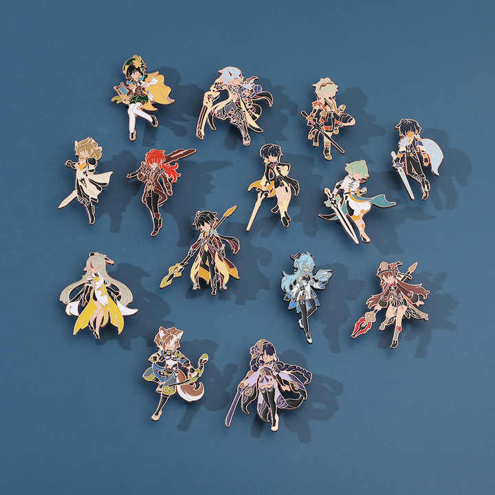 Wholesale Anime Genshin Impact Game Characters Metal Badge Anime Pins ...