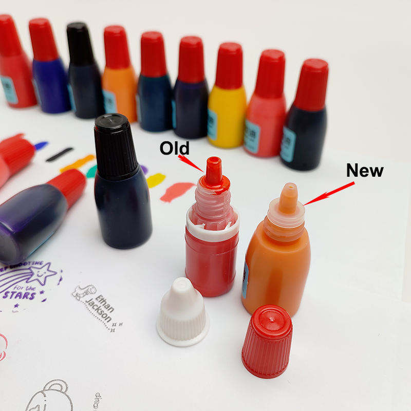 9 Colors10ml Flash Stamp Pad Refill Ink Bottle Packing Flash Stamp Self ...