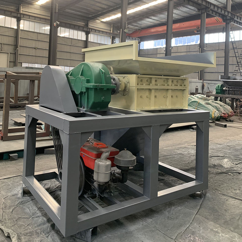 Industrial Waste Tyre Shredder Machine Tire Recycling Plant 7.5kw Used ...