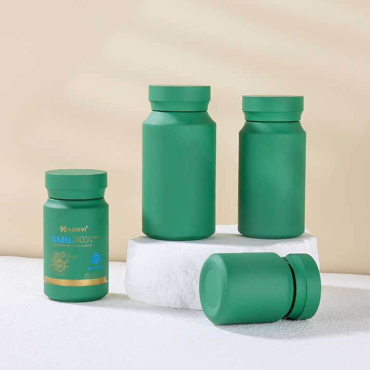 80 120 150 200 ml Matte Green Plastic Pill Jar Food Grade Vitamin ...