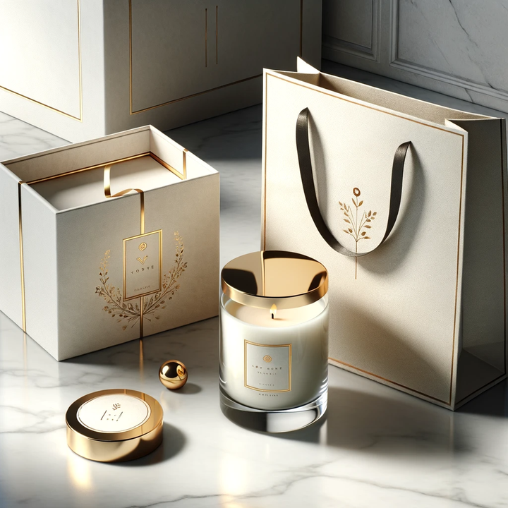Customised Craft Candles Packaging Cardboard Favor Empaque Gold Stamp Luxury Lid and Base ...