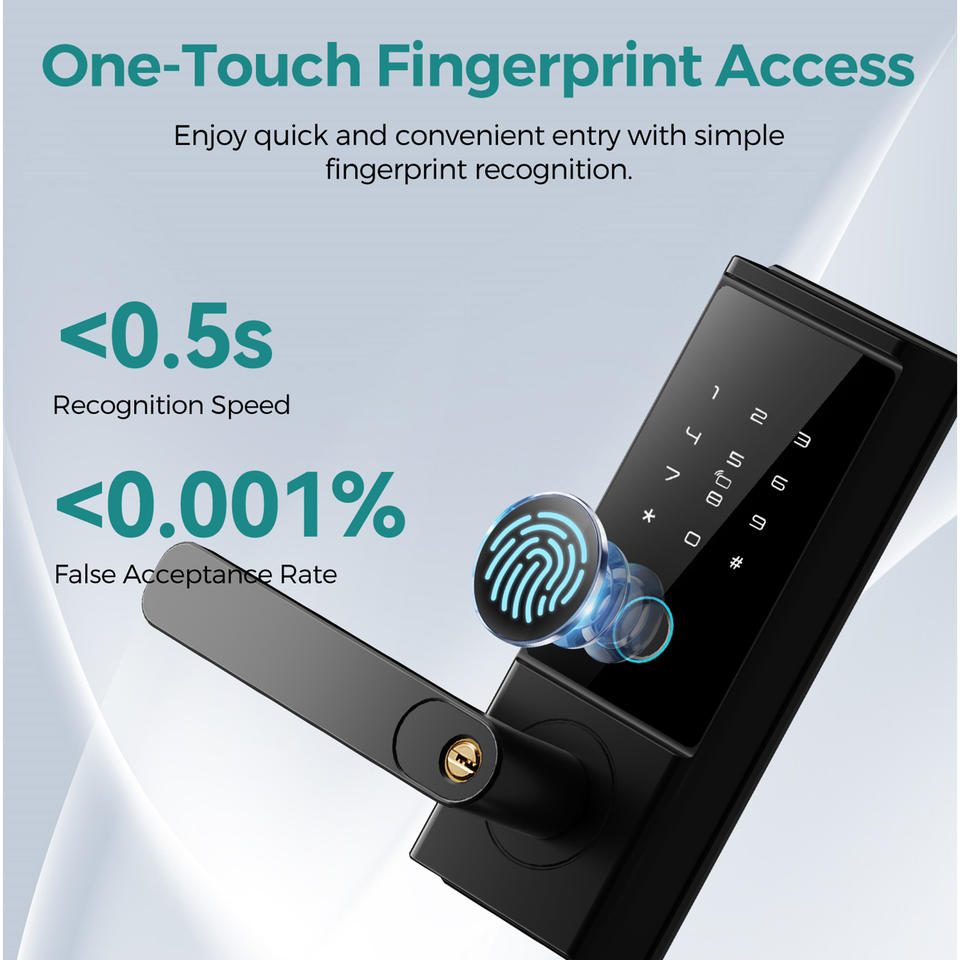 SJJ Fingerprint Smart Lever Door Lock TTLock Tuya App Optional Touch ...
