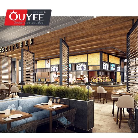 Modern Coffee Shop Interior Design with LED Counter Display