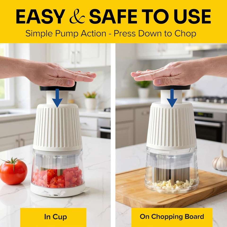 UltraChop Push Food & Vegetable Chopper, Heavy-Duty Stainless Steel ...