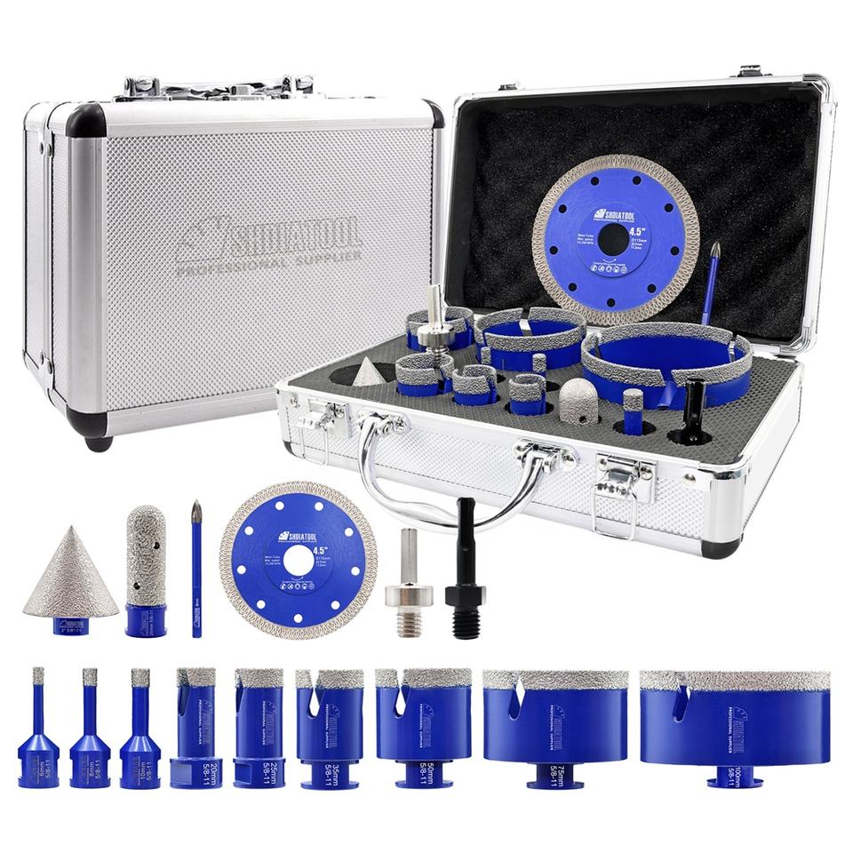 5/8''-11 Vacuum Brazed Diamond Core Drill Bit Set Saw Blade Diamond ...