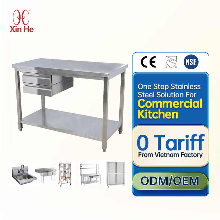 Customized Big Metal Workbench - 304 Stainless Steel