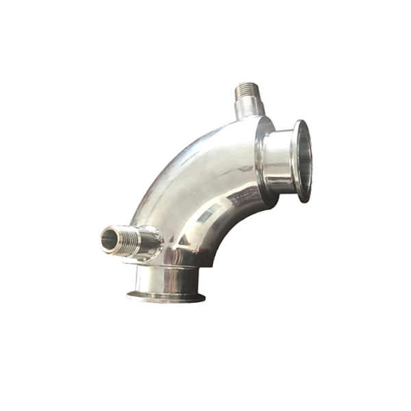 2" Stainless Steel Jacketed Clamped Tube Heating Elbow
