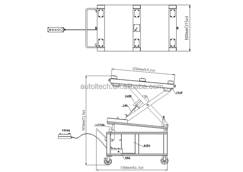 EV Battery Lift Table - LAUNCH TLT615D - Portable & Efficient