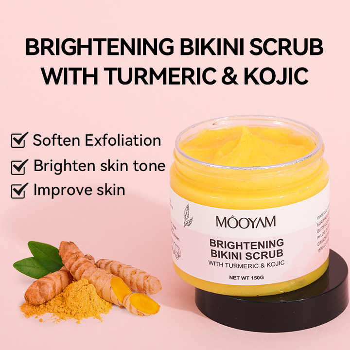 Kojic Acid Turmeric Bikini Body Scrub Remove Dark Spots Bikini Area ...