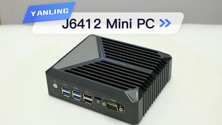Fanless Mini PC J6412 for Dual 4K FHD Display & Thin Client PC