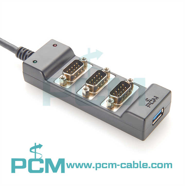 USB to RS232 4 Port DB9 Serial Adapter Converter Multi-4