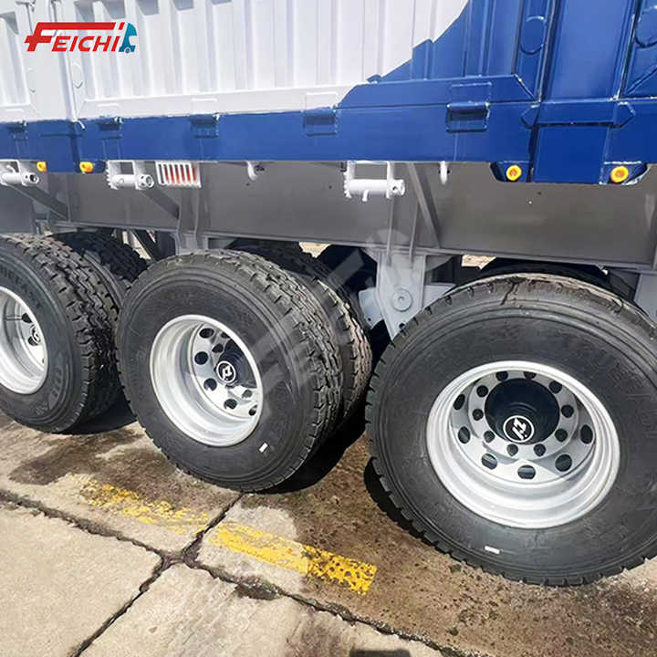 100 Ton Tri-Axle Hydraulic Dump Tipper Semi Trailers Carbon Steel ...