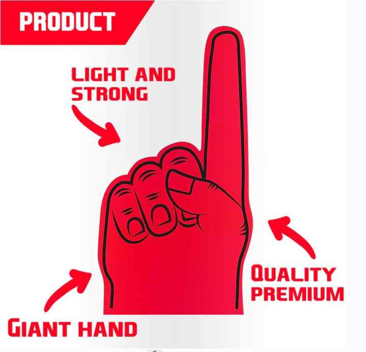 Customized Shape Design Logo Cheering Gloves - Big Foam Finger