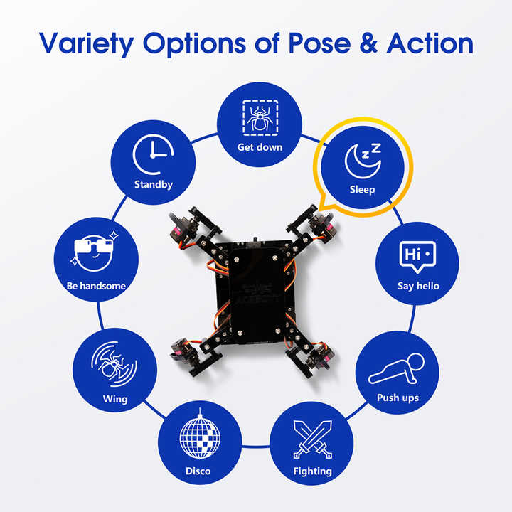 Acebott Esp32 Robot For Arduino Bionic Quadruped Kit Cc Ide Odm