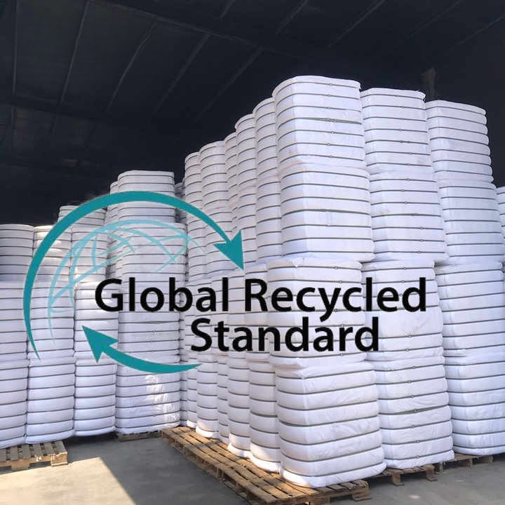 GRS TC Recycled Hollow Nylon 6 Staple Fiber 1.5dx38mm Semi-Dull White ...
