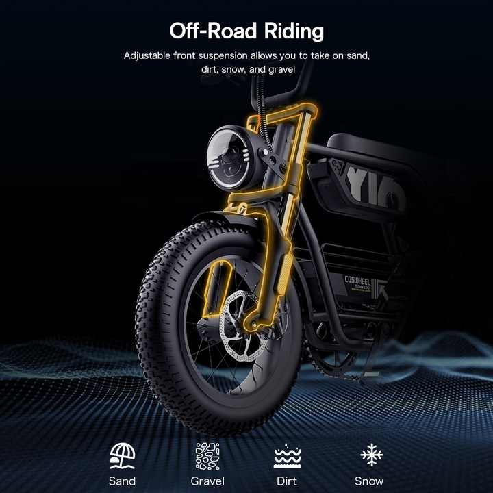 COSWHEEL Y16 Electric City Bike - 1000W Power & 15ah Battery