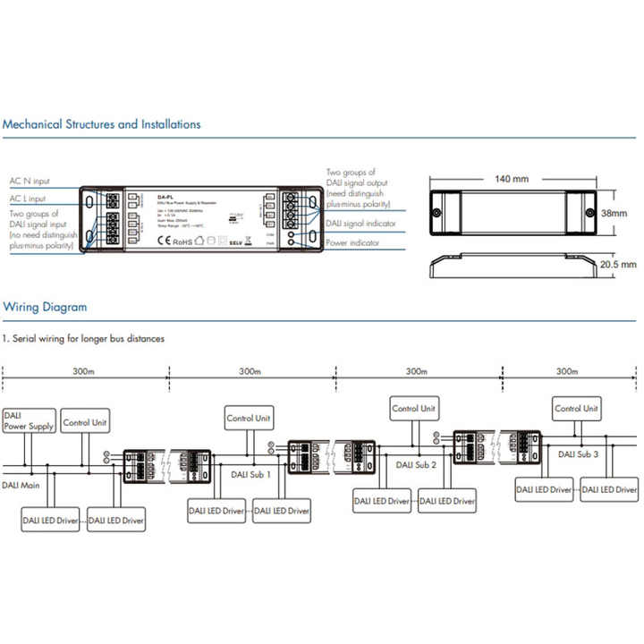 DALI Bus Power Supply & Repeater DA-PL with Integrated DALI Power ...