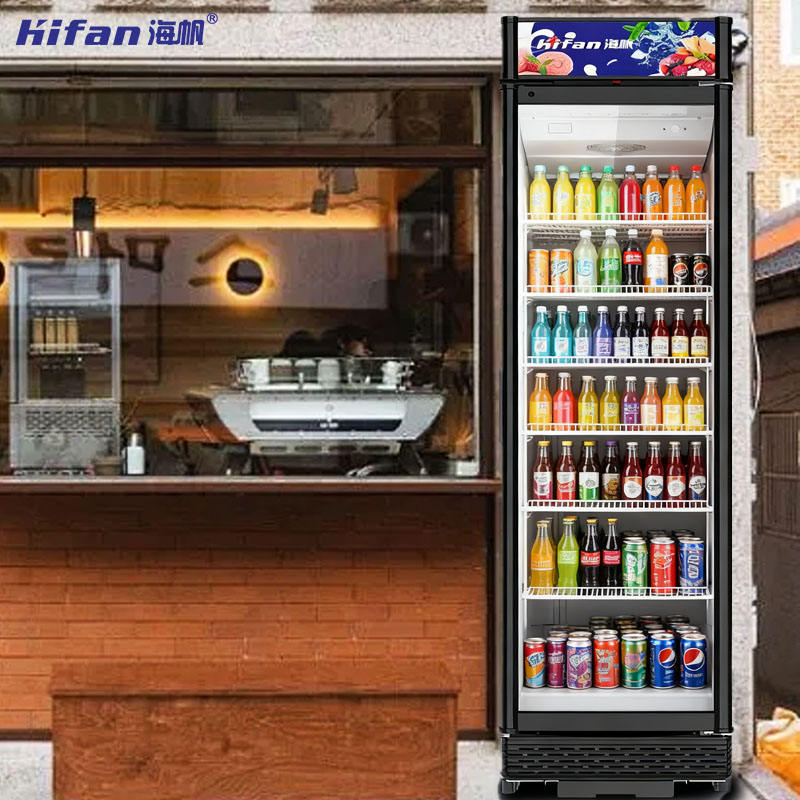 Upright Freezer Commercial Fridge with Air Cooling System Ice Cream ...
