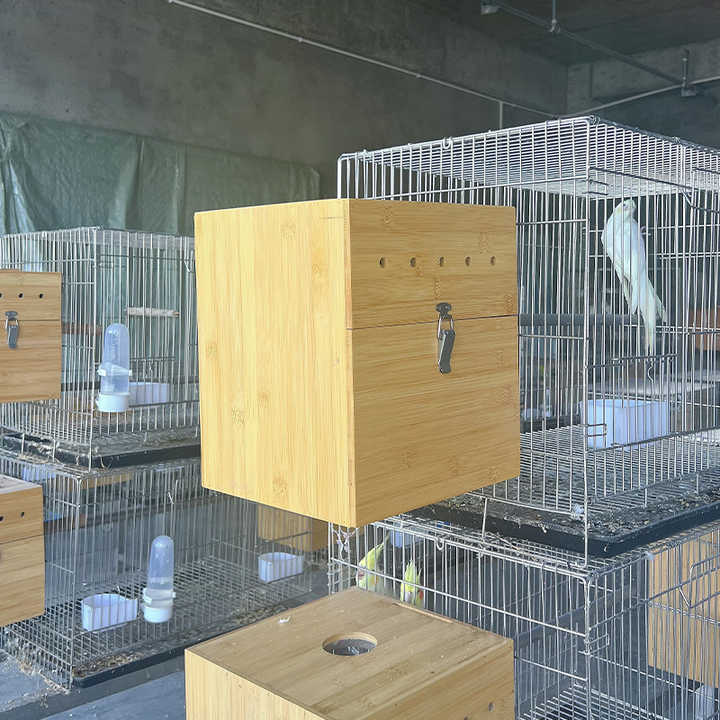 Right and Left Hanging Bamboo Breeding Box for Parrot Birds Nesting Box ...