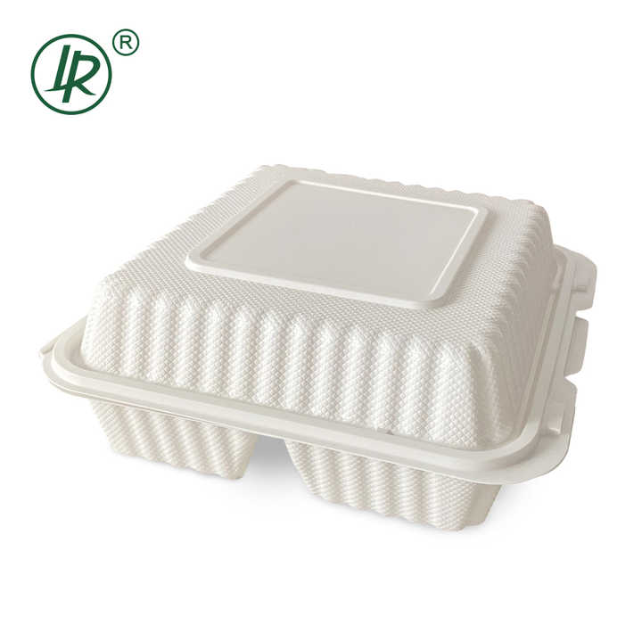 3 Compartment Hinged Clamshell Corn Starch Biodegradable Takeaway ...