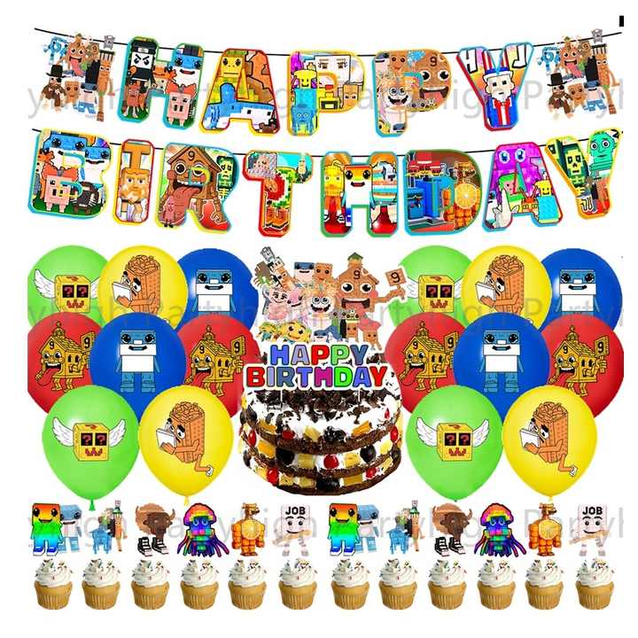 Steal a Brainrot Game Birthday Party Decorations Kit with Hanging ...